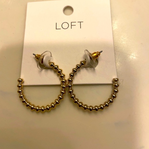 LOFT | Jewelry | Cute Gold Hoops From Loft About Size Of A Quarter Nwt ...